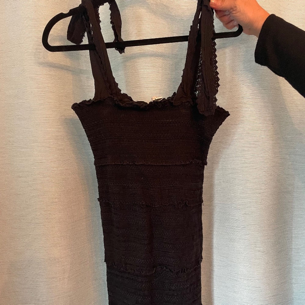 Form Fitting Black Mini Dress - Gem